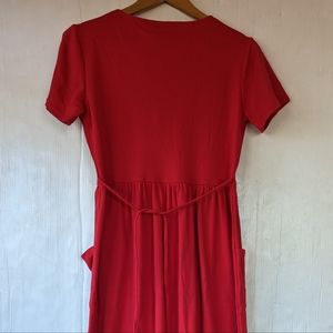 Vintage | Dresses | Vintage Embroidered Flower Red House Dress | Poshmark